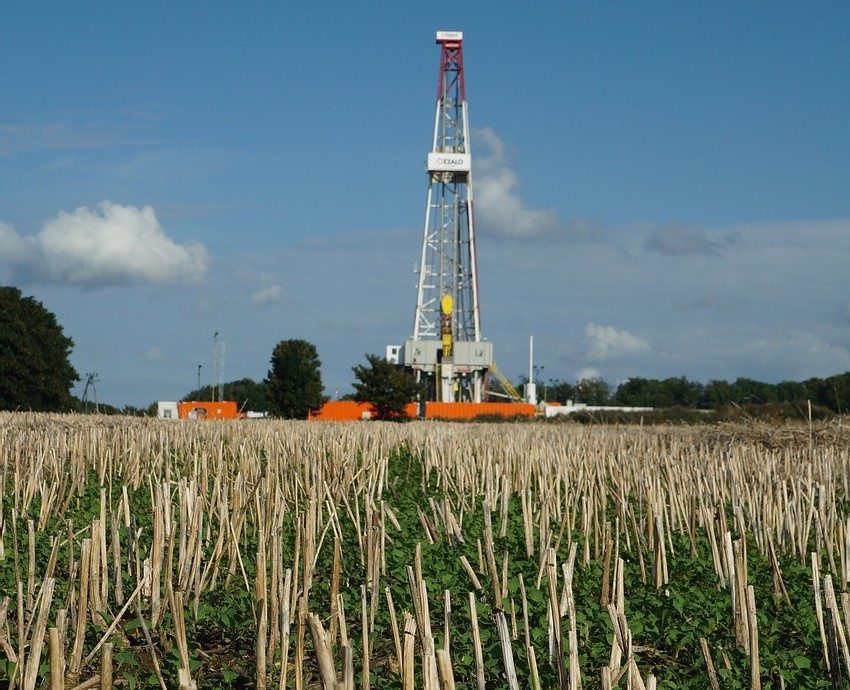 Oil and Gas land leased by SHEAR, INC with Corn Stalks and wild life ...